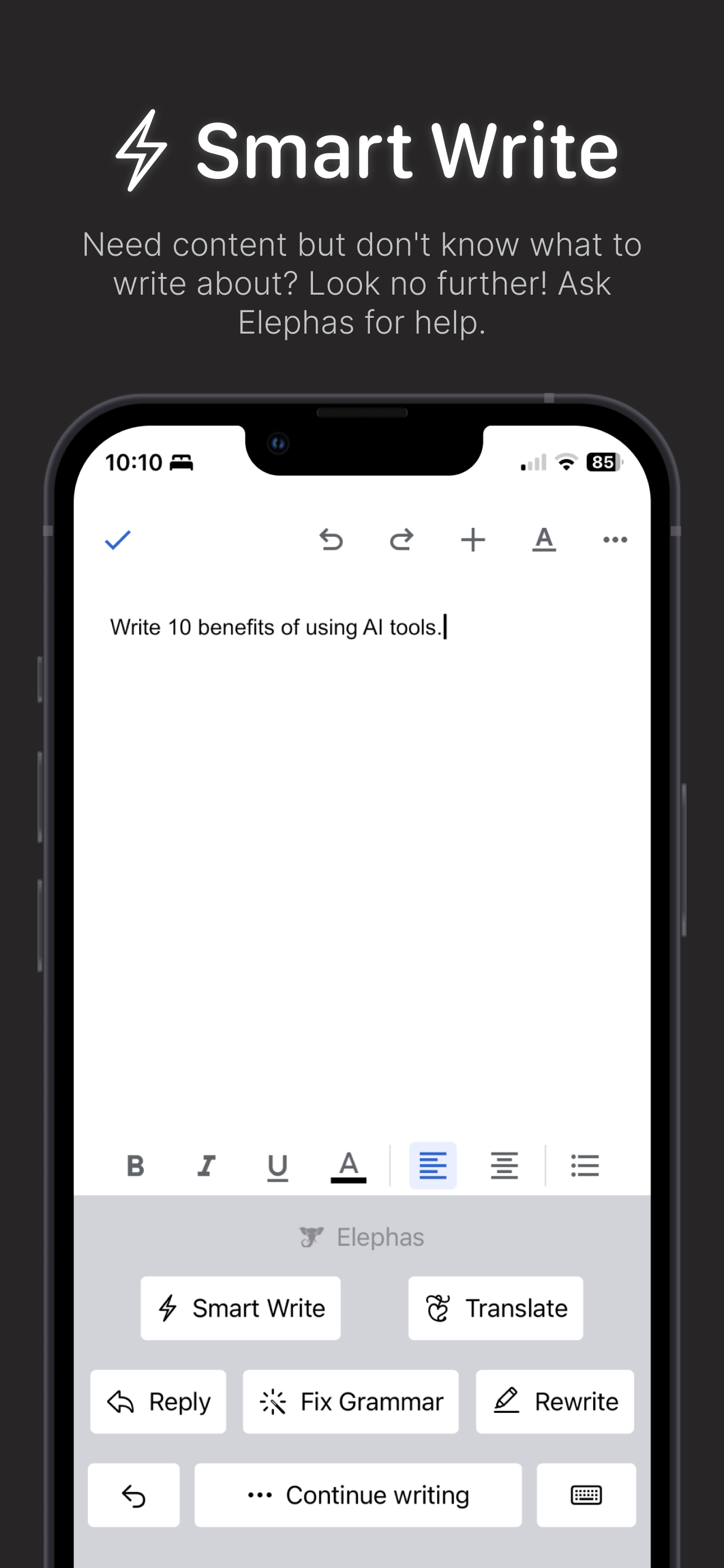 Elephas for iOS: AI Knowledge Assistant | iPhone & iPad App | AI Keyboard
